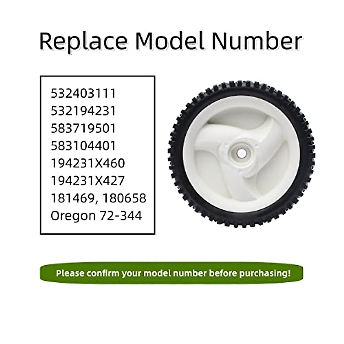 2 Pack Front Drive Wheels Replaces Craftsman Husqvarna 194231X427 532403111 Wheels 8"X1-3/4"