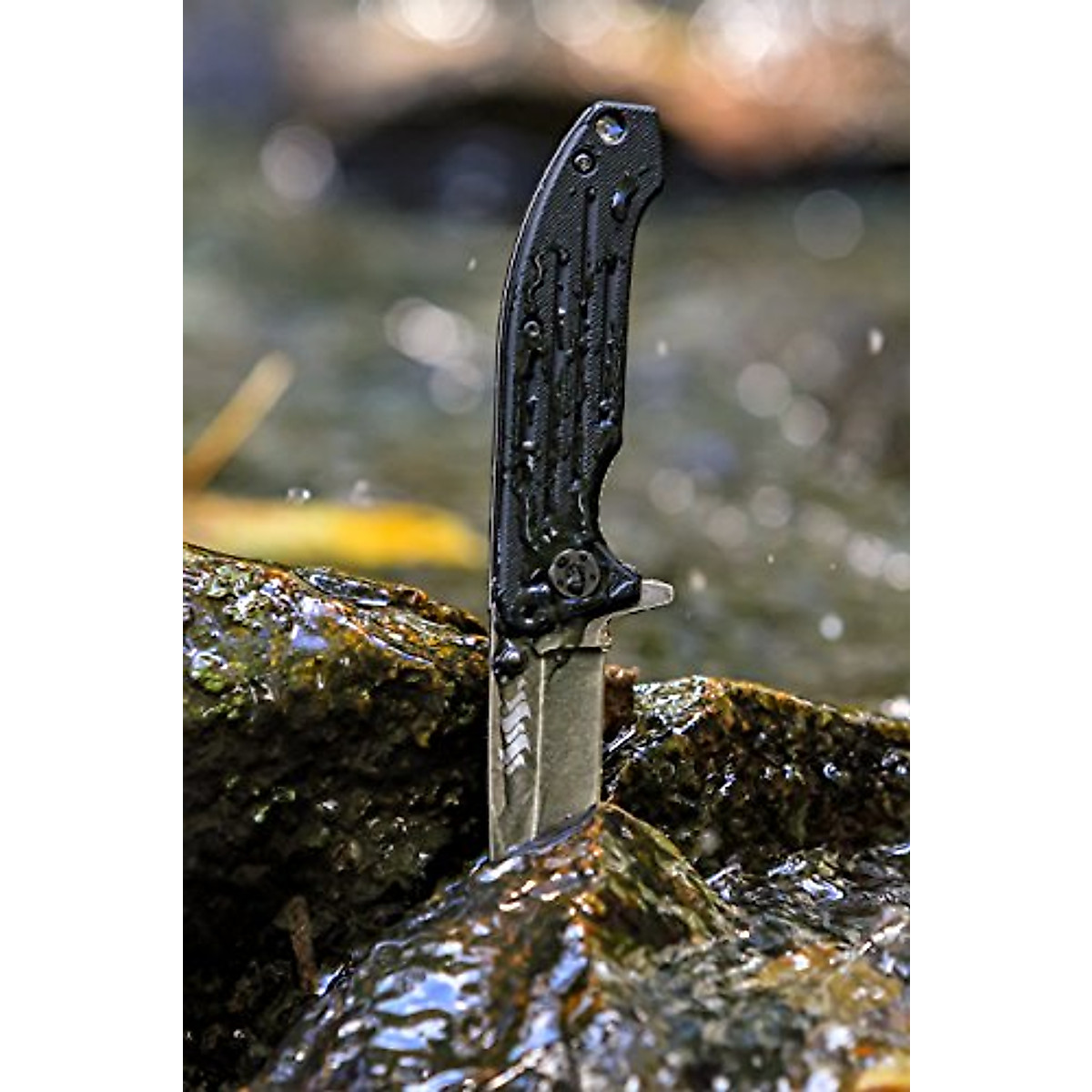 Kuuma Camco Manufacturing 51912 Knife, 6-1/2" Folding, 3-5/8" Closed, Spring Assist, Black,One Size