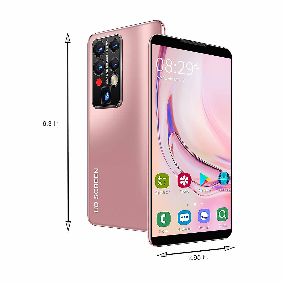 Smart Phone, Android 8.1 Smartphone HD Full Screen Phone, Dual SIM Unlocked Smart Phone, 1G RAM+16GB ROM, 6.1 Inch Cellphones Mobile Phones, Gift for Friends Family (Pink)
