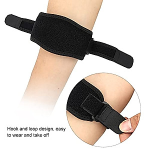 POCREATION Elbow Brace, Adults Elbow Support Brace Protector Pad Guard Strap Black Pu Leather Baby Stroller Handlebar Armrest Case Cover, for Tennis Outdoor Sports