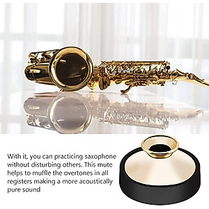 Sax Mute Lightweight Dampener Mute Saxophone Practice Noise Remove Music Instrument Part for Saxophone(Gold)