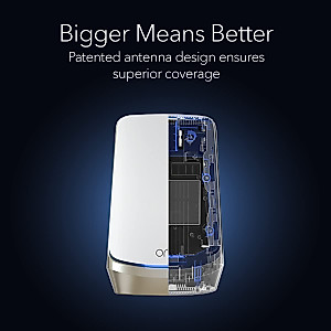 NETGEAR RBKE963-100NAR Orbi 960 Series AXE11000 Quad-Band Mesh Wi-Fi 6E System 3-Pack White (Renewed)