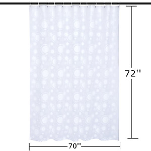 RAY STAR Plastic PEVA Shower Curtain Liner with Hooks, Sun Pattern Stall Vinyl Shower Liner Waterproof Bathroom Decor 70X72 Inch (Signature Delivery)