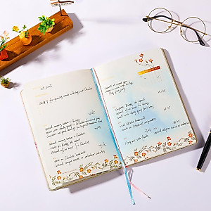 SIIXU Colorful Undated Daily Planner, Weekly & Monthly, Flower Theme Daily Organizer Journal Notebook, A5, 5.8"x8.5", 128 Pages