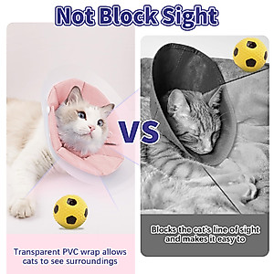 Cat Cone Collar Soft, Lightweight Cat Cones to Stop Licking, Adjustable Soft Cone for Cats After Surgery, Waterproof Kitten Cones Elizabethan Collar for Cats Recovery Collar Soft Cat Neck Cone