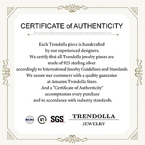 Trendolla 14k Gold Plated 925 Sterling Silver Pendant Necklace with Solitaire Cubic Zirconia Necklace for Women (Only You Necklace-White Gold)