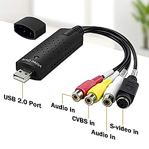 Little World The VHS to Digital Converter - USB 2.0 Audio/Video Converter, Video Capture Card VHS Box VHS VCR TV to Digital Converter Windows 2000/Win Xp/Win Vista/Win 7/Win 8/ Win 10/ Win 11/ Mac