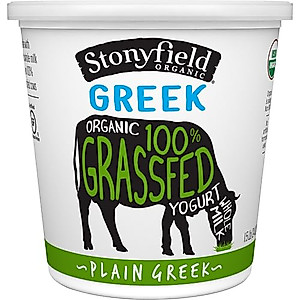 Stonyfield® Organic 100% Grassfed Plain Greek Whole Milk Yogurt 24 Oz. Tub (Pack of 1)