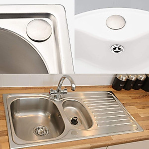 Kitchen Faucet Hole Cover Stainless Steel, Premium Sink Tap Hole Cover, Brushed Stainless Steel (1.2 to 1.6 inch in Diameter)