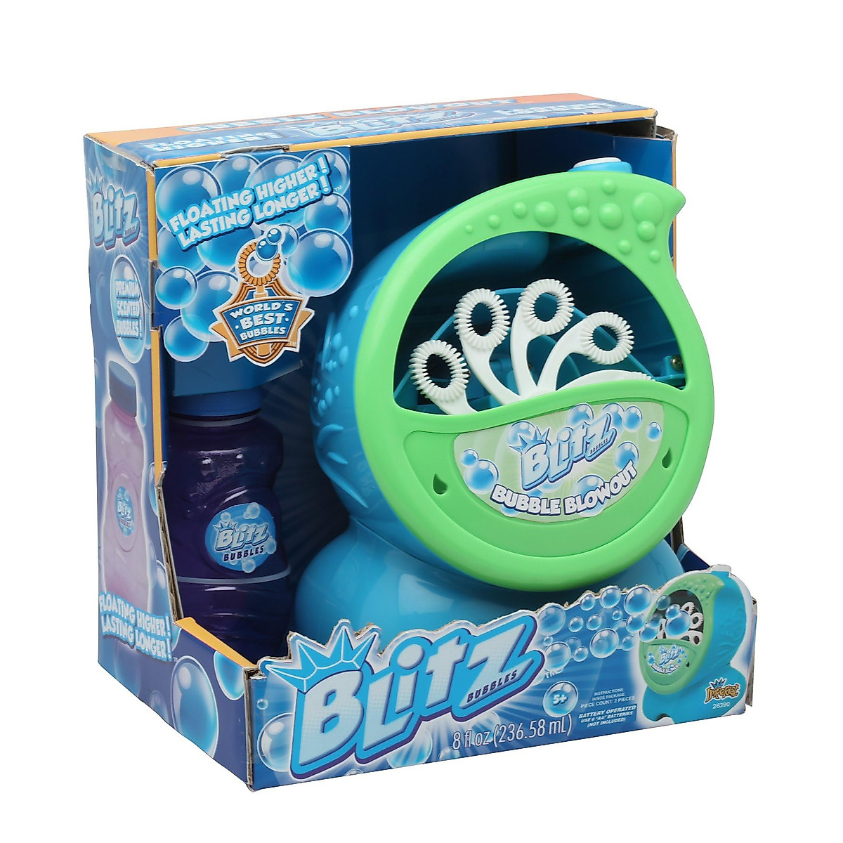 Blitz Kids Bubble Machine w/Non Toxic Soap Solution (1 Bubble Toy) Portable Battery Powered Bubble Maker Toys. Automatic Bubble Blower. Super Fun Outdoor Preschool Games & Activity. 1570-1p