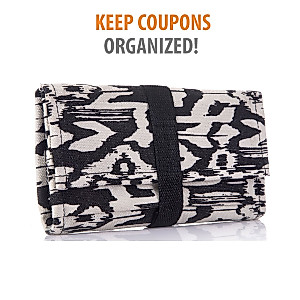 Modern Grocery Coupon Organizer - Wallet & Extreme Coupon Holder Set Includes 24 Plastic Coupon Cards Dividers and Stickers Material Canvas