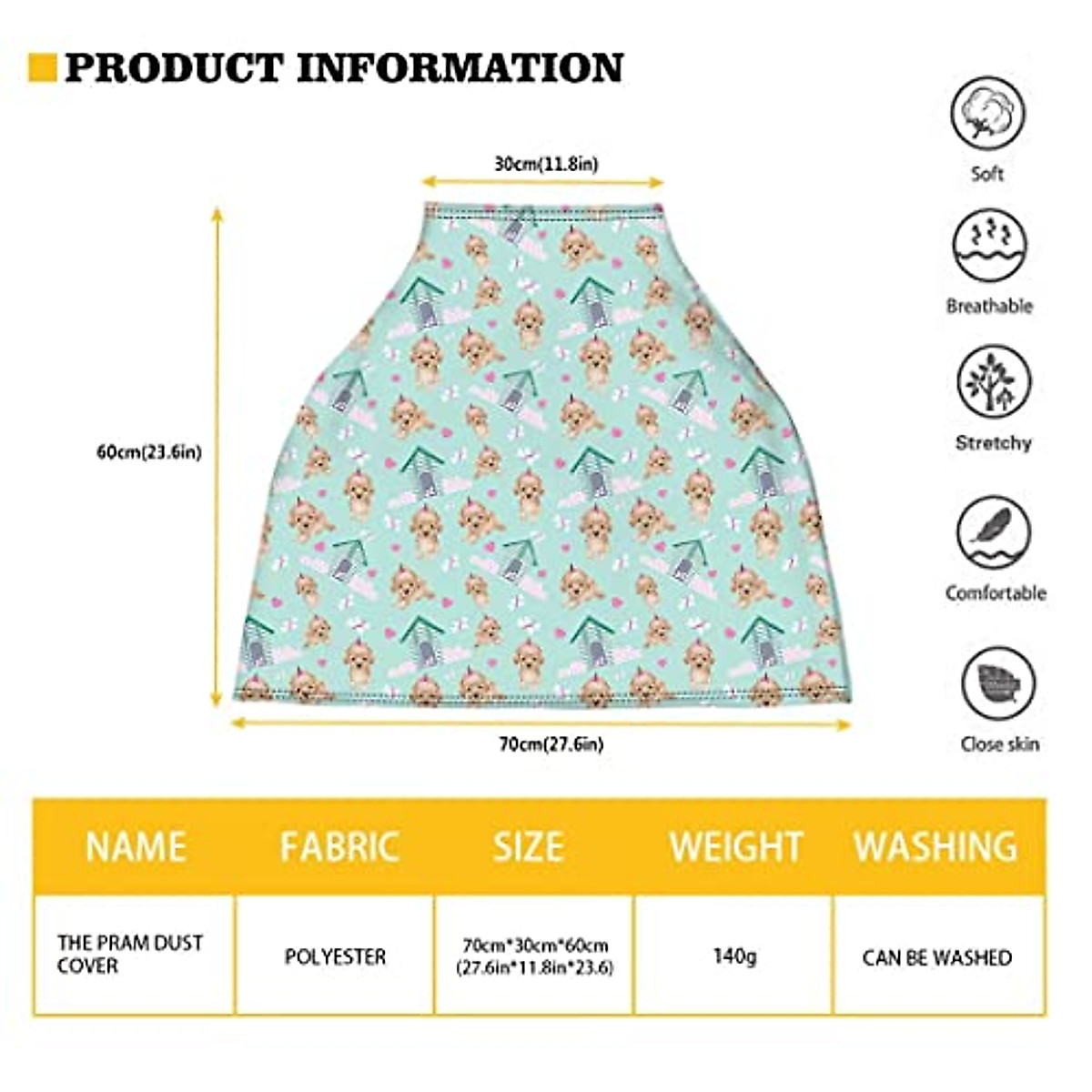 GOSTONG Cactus Flower Stroller Cover Privacy Nursing Cover Baby Carseat Canopy High Chair Cover Nursery Cover Breastfeeding Scarf for Boys and Girls,Light Blanket Stroller Cover