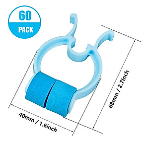 60 Pieces Nose Stop Clips Nose Nasal Stopper Clips Plastic Foam Nose Clips for Accidental or Emergency Condition (Blue)