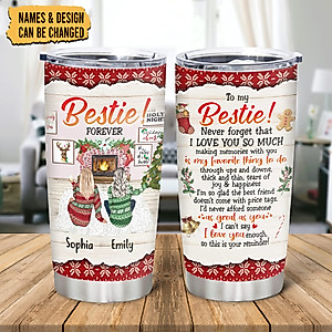 Hyturtle Personalized To My Besties Tumbler, Bestie Forever Never Forget That, 20oz Stainless Steel Tumbler Customized Best Friend, Gift For Sister, Bestie On Birthday, Thanksgiving, Christmas