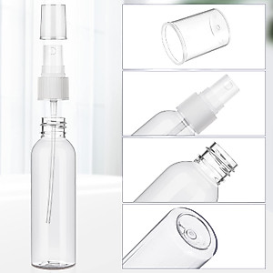 Nuogo 90 Pack Plastic Spray Bottles 4 Oz Reusable Mini Perfume Refillable Bottle Travel Size Mist Bottle Sprayer Empty Bottle for Essential Oil(Clear)
