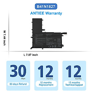 ANTIEE B41N1827 Laptop Battery for Asus ZenBook Flip 15 UM562 UX562 UX562F UX562FA UX562FAC UX562UG UX562IA UX562IQ UM562IA UM562IQ Q507 Q507IQ Q526 Q526F Q526FA Q526FAC UX562FA-AC096T AC103T AC113T