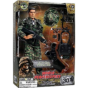 Click N' Play 12" Military Special Ops Action Figures - Navy Swat Team, Soldier Accessories & Army Toys - Click N Play Military Army Action Figures 12 inch