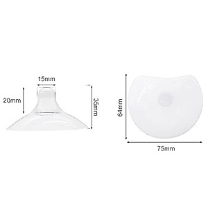 Loveishere Nippleshield Premium Contact Silicone Nipple Shields for Breastfeeding Nursing Difficulties or Flat Inverted Nipples, with Carry Case 2 PC