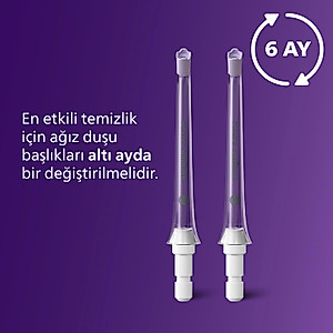 Philips Sonicare Quad Stream F3 Oral Irrigator Nozzle Twin Pack - Oral Water Flosser use with Philips Sonicare Cordless Power Flosser (Model HX3062/00) Purple