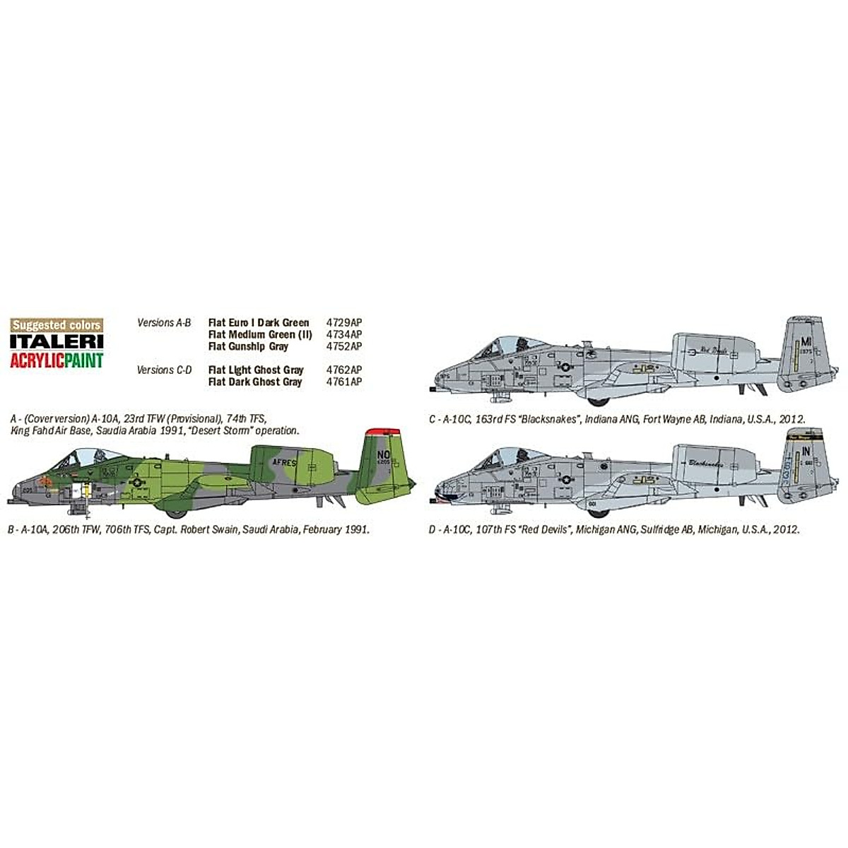 Italeri 1376 1: 72 A-10 Gulf War