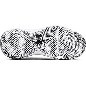 Under Armour Unisex Child Pre-School Jet '21 Basketball Shoe, Black/White, 2 Little Kid US