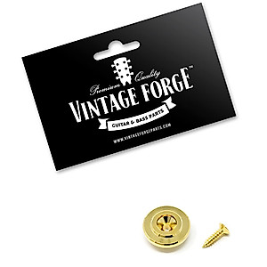 Vintage Forge Gold Round String Retainer Guide Tree for Fender Precision Jazz Style Bass Guitars and Others with Screw BSR40-GLD