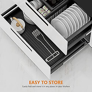 KORRTFID Kitchen Glove Holder,Stainless Steel Kitchen Vertical Glove Support Multi-Purpose Glove Drain Rack,Collapsible Glove Drying Stand,Rubber Glove Drying Rack,Mitten Drying Rack(Small)