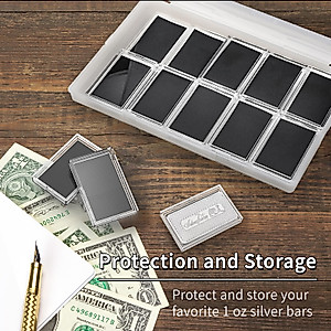 Yncotte Silver Bar Case, 1 oz Silver Bar Holder Silver Bar Storage Capsule for 1 oz Silver Bar(60 Pcs)