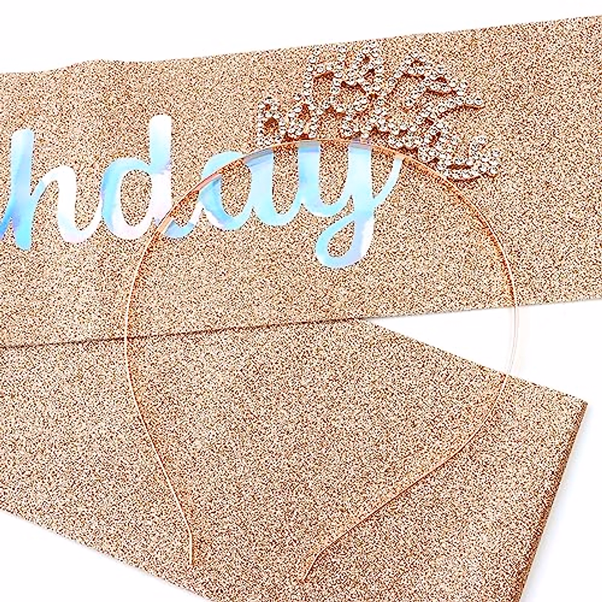 Ondder Birthday Sash for Women Rose Gold Happy Birthday Crown Tiara for Girls Birthday Girl Headband Birthday Sash and Tiara for Party Supplies Its My Birthday Glitter Sash Happy Birthday Headband Decorations