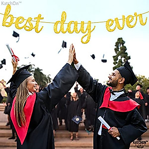 KatchOn, Gold Best Day Ever Banner - 10 Feet, No DIY | Gold Glitter Best Day Ever Sign, Graduation Decorations | Best Day Ever Decorations, Wedding Day Decorations, Graduation Party Decorations 2023