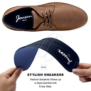 Jousen Men's Casual Shoes Memory Foam Mens Fashion Sneakers 3 Eyelets Business Dress Sneaker (A81Q06 Dark Brown 10.5)