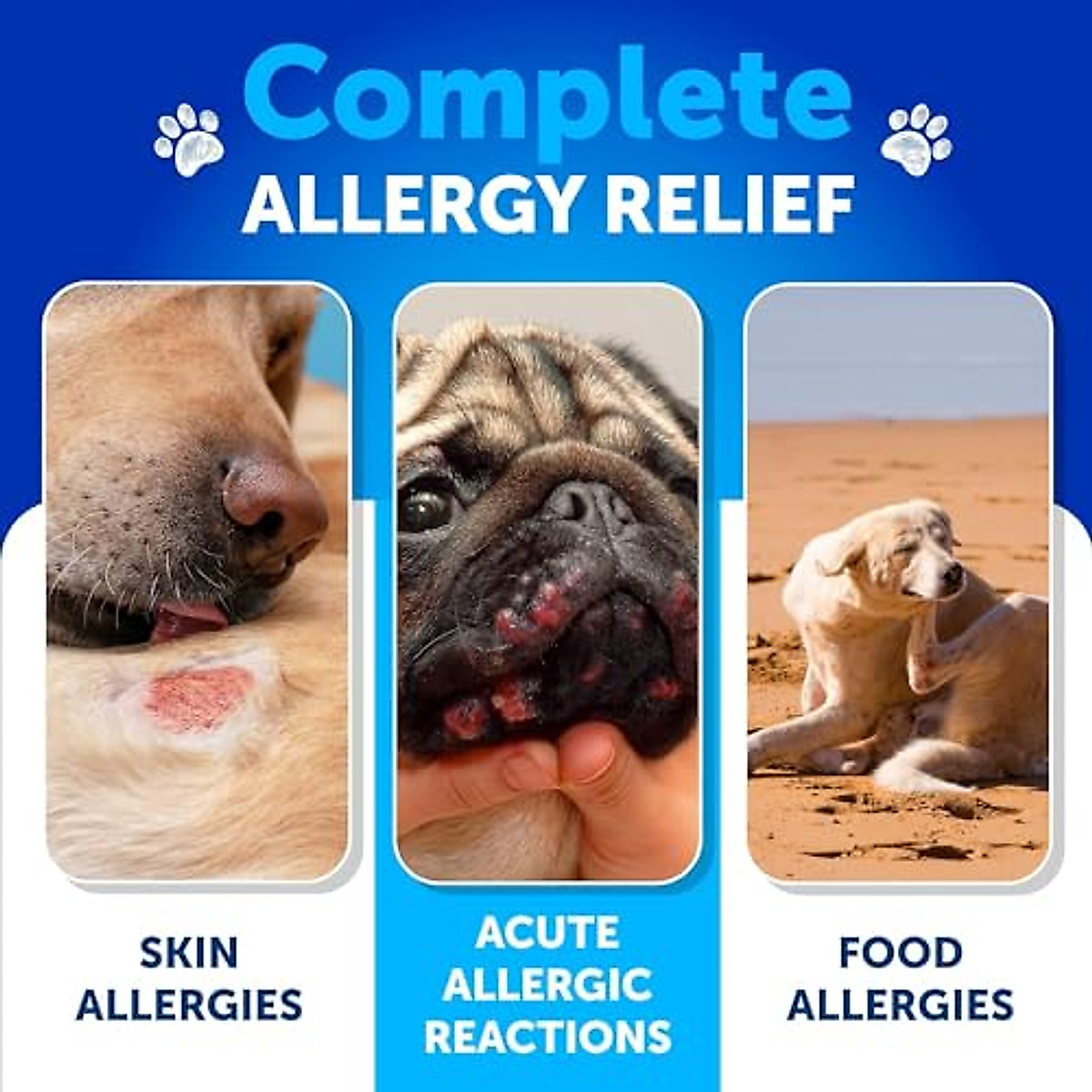 Dog Allergy Relief Chews - Itch Relief for Dogs - Fish Oil - Omega 3 - Itchy Skin Relief - Seasonal Allergies - Anti Itch Support & Hot Spots - Immune Health Supplement for Dogs - Made in USA