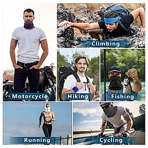 Dapaser 8 Pack Neck Gaiter Balaclava Gator Face Mask UV Protection Breathable Face Bandanas Neck Cover for Men Women
