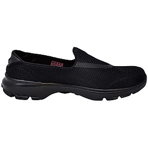 Skechers Performance Women's Go Walk 3 Slip-On Walking Shoe, Black/Black/Black, 7.5 Wide