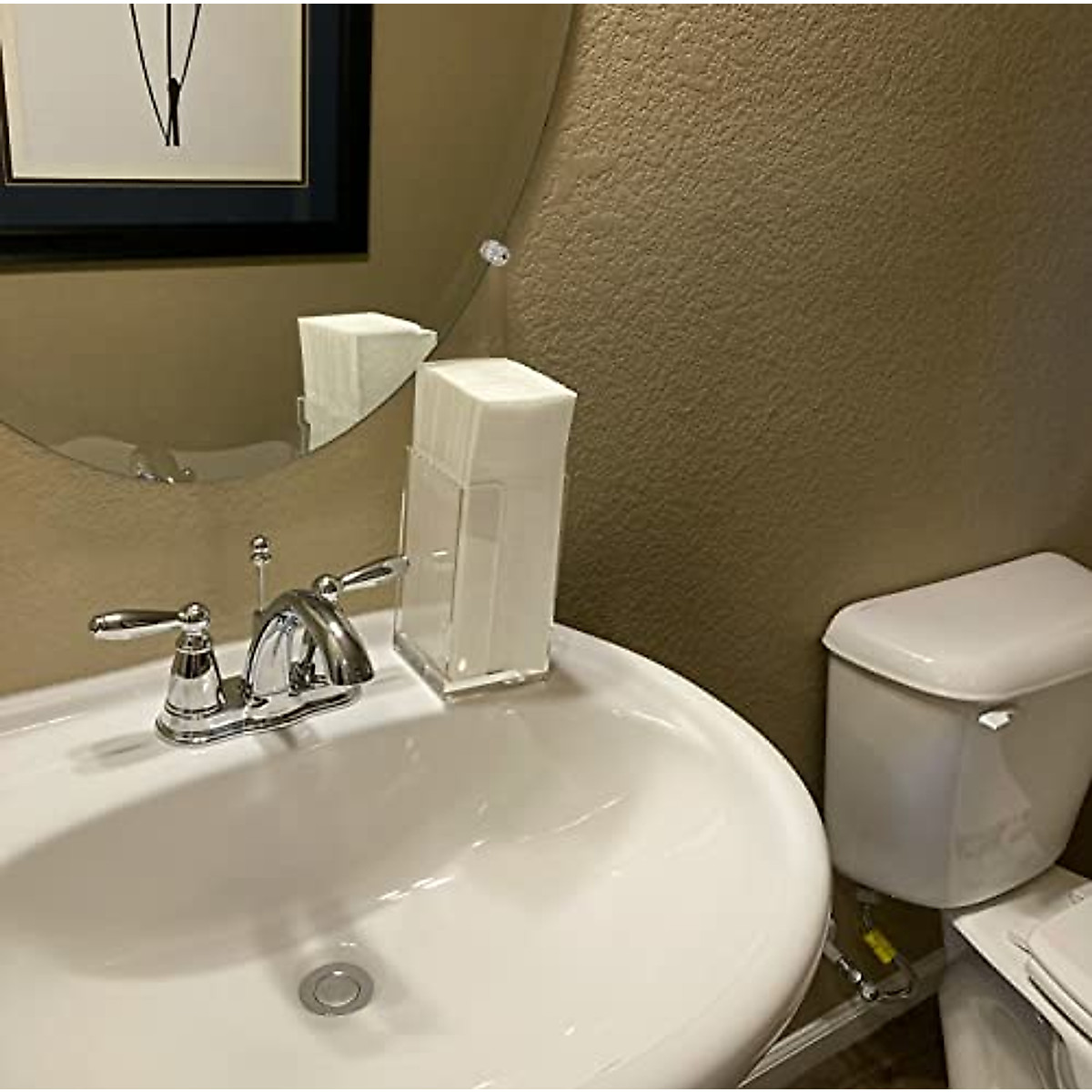 Countertop Acrylic Paper Towel Holder Modern Vertical Compact Dispenser Multi fold Elegant Space Saving