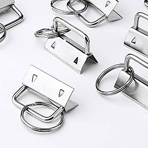 HRLORKC 50 Sets Key Fob Hardware Key Fob Keychain Wristlet with Split Ring 0.8 Inch