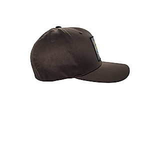 Fitted Hat - Mountain Bike Flexfit Hat with Just Ride Woven Patch (Brown, L/XL)