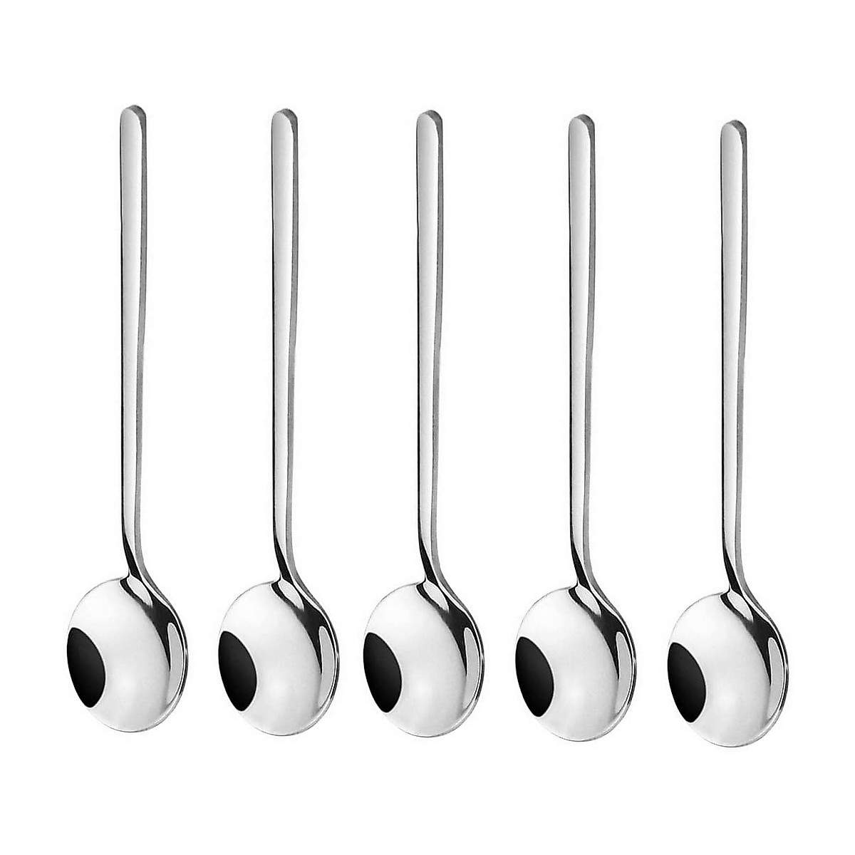 10 Pack Espresso spoons 18/10 Stainless Steel Teaspoons Set for Coffee Sugar Dessert Cake Ice Cream Soup Antipasto Cappuccino, 5.3 Inch Silver