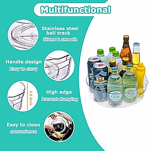 Terfik 4 Pack Lazy Susan Organizer, 11.5 Inch Clear Lazy Susan Turntable for Cabinet with Handles, 360 Rotating Acrylic Turntable Organizer for Refrigerator, Dining Table, Kitchen Countertop, Pantry