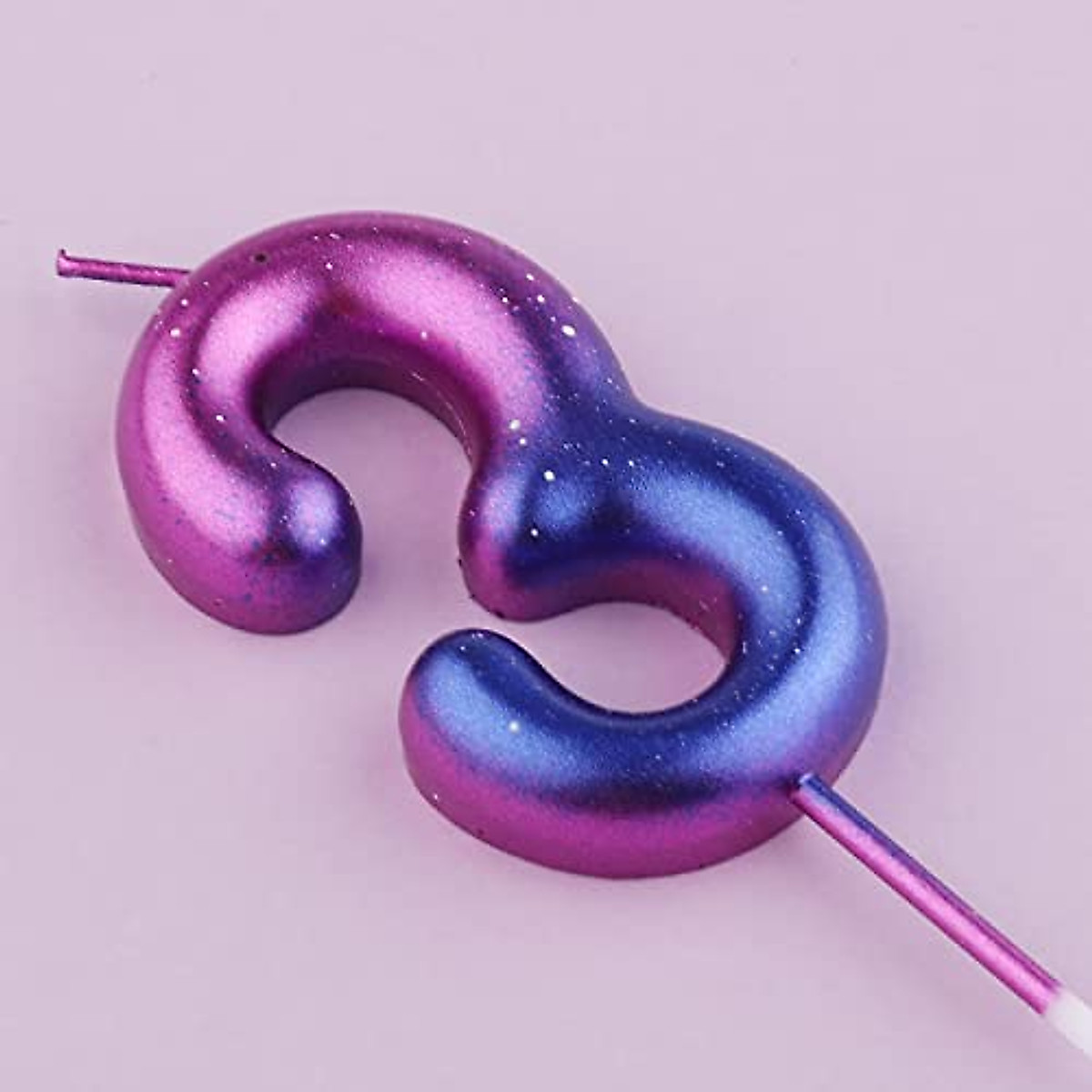 TOYMIS 2.4in Birthday Candle, Purple Blue Gradient Number Birthday Candles for Cake Number Candle Decoration for Kids Adults Birthday Party Wedding Anniversary Graduation Ceremony (3)