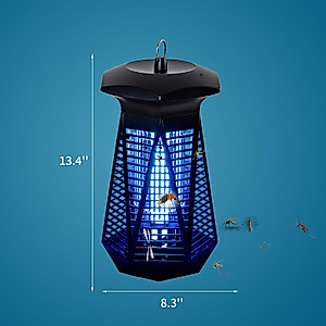 NOBUZZ Bug Zapper Outdoor Indoor, 4200V 18W Electric Mosquito Zapper, Fly Traps, Fly Zapper, IPX6 Waterproof Mosquito Killer for Home Patio Office Courtyard