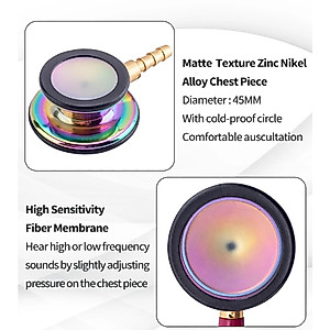 professoRs Pink Stethoscope for Students Nurse Doctor, Beautiful Gold-Plated Stetho for Clinical Use, Professional high-sensitivity fiber membrane, Double Sided Stethoscope by professoR