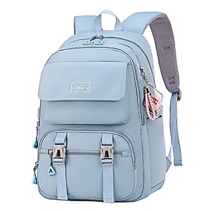 JiaYou Teen Girls Casual Backpack High Middle School Daypack Women Daily Travel Laptop Bag(2# Blue,35 Liters)