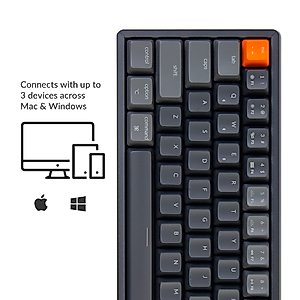 Keychron K14 70% Layout 72 Keys Bluetooth Wireless/USB Wired Mechanical Keyboard for Mac with Gateron G Pro Brown Switch/Multitasking/RGB Backlight/Aluminum Frame Computer Keyboard for Windows Laptop