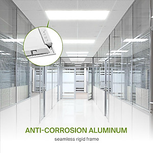 ASD 2x4 LED Flat Panel Light - 50W UL DLC Listed | 6450LM 4000K (Bright White) Dimmable 2x4 LED Light Drop Ceiling | Commercial Recessed & Surface Mount Back-Lit LED Panel Lights for Office, 2 Pack