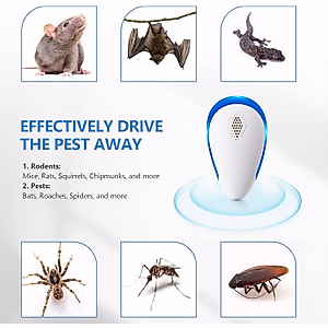 Lickoon 6 Packs Ultrasonic Pest Control Repeller, Electronic Pest Repellent Plug in Indoor for Insect Roaches Spider Ant Bug Mosquito Mouse Repellent for House Kitchen Garage Warehouse