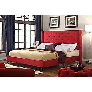 Home Life furBed00007_Cloth_Burgundy_Full Platform Bed