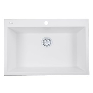 Nantucket 3.5KD-GCW Basket Strainer Kitchen Drain For Granite Composite Sinks - White
