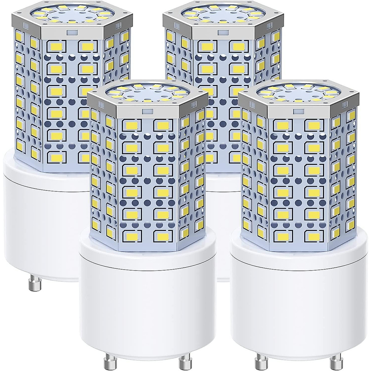 TJBB 4 Pack 10W GU24 LED Light Bulb 2700K Warm White High Brightness for Bathroom Ceiling Fan 13W 18W 23W T2 Spiral CFL Light Replacement, Not dimmable