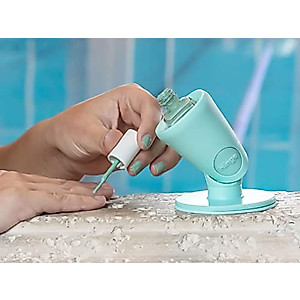 tweexy Hinge Untippable Nail Polish Holder, Fingernail Painting Tools, Anti-Spill Smartgrip Airlock Suction Bottle Stand, Nail Art Pedicure & Manicure Accessories (Zen Green)